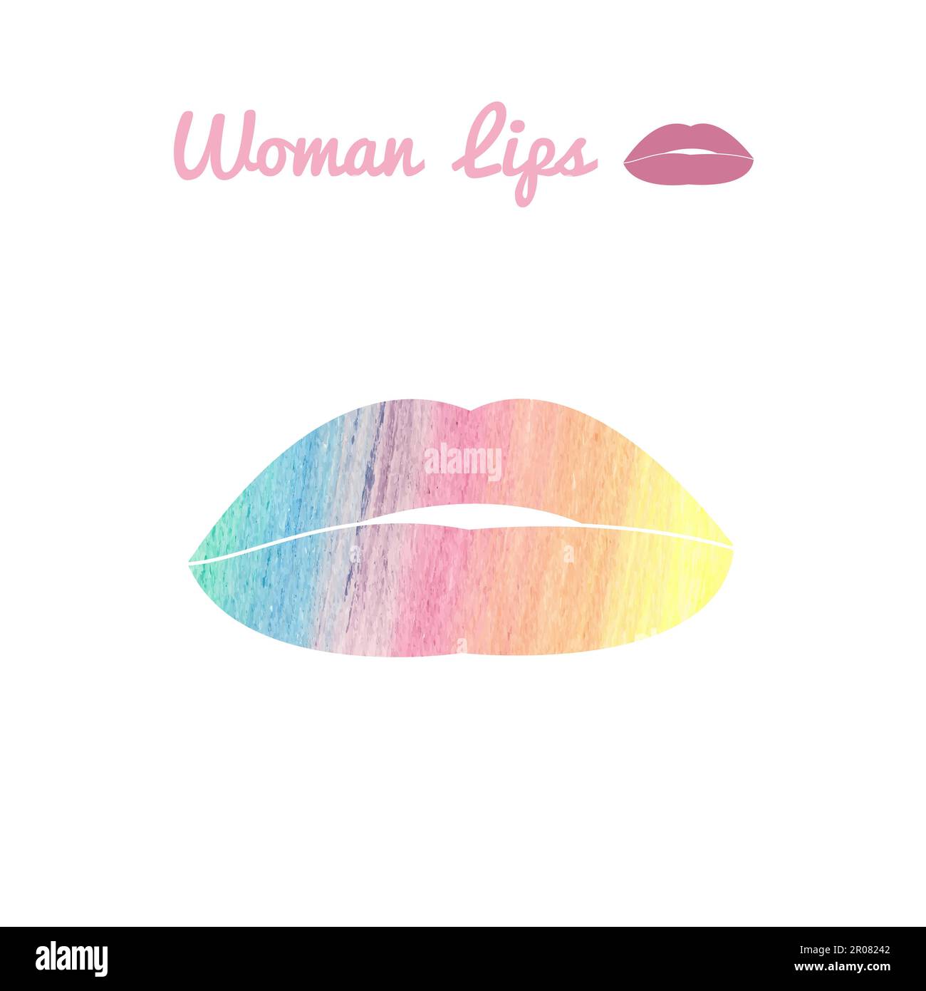 Vector lips logo or icon in eps by color pencils Stock Vector Image ...