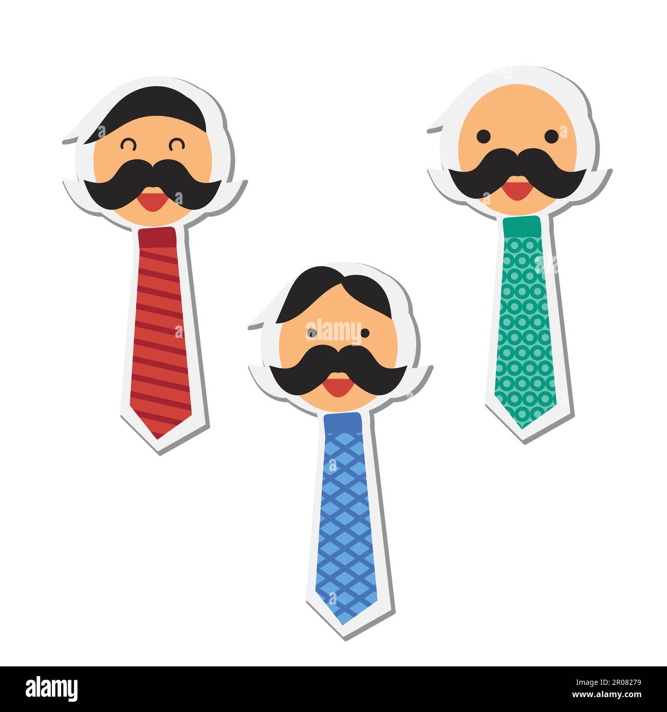 Happy Fathers Day stickers with happy father Stock Vector Image & Art ...