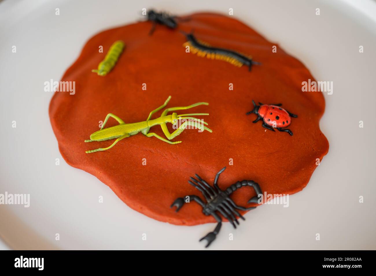 Plasticine and toys insects for playing. Sensory development and ...