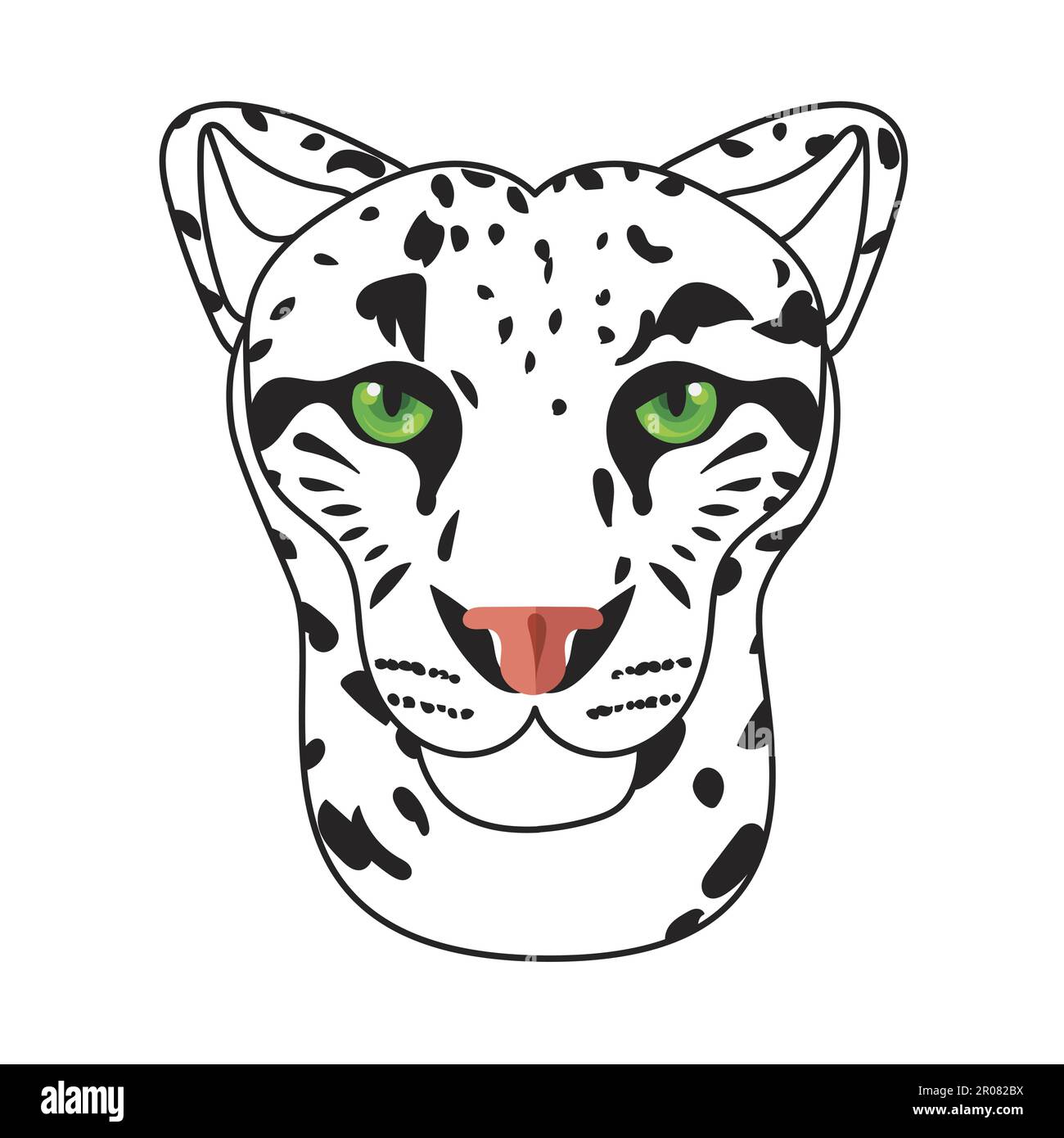 Wild cat face, snow bars head. Vector Stock Vector Image & Art - Alamy