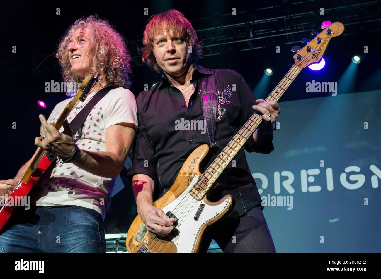 12 April, 2015, Las Vegas, Nevada: Guitarist Bruce Watson (left) and ...