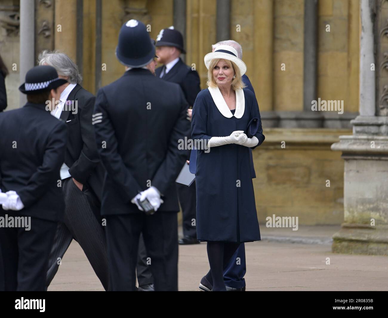 Dame Joanna Lumley arriving ahead of the coronation ceremony of King ...