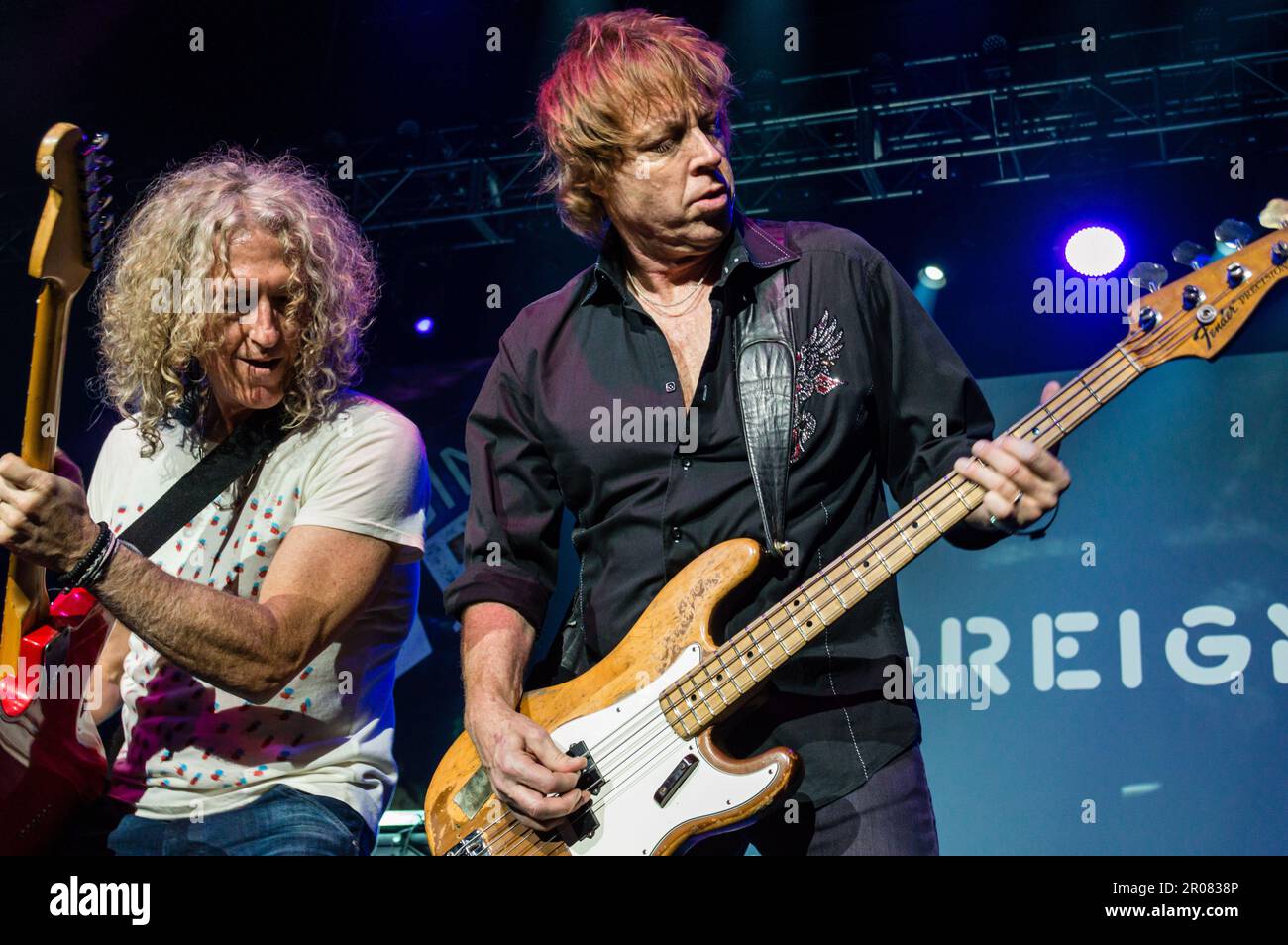 12 April, 2015, Las Vegas, Nevada: Guitarist Bruce Watson (left) and ...