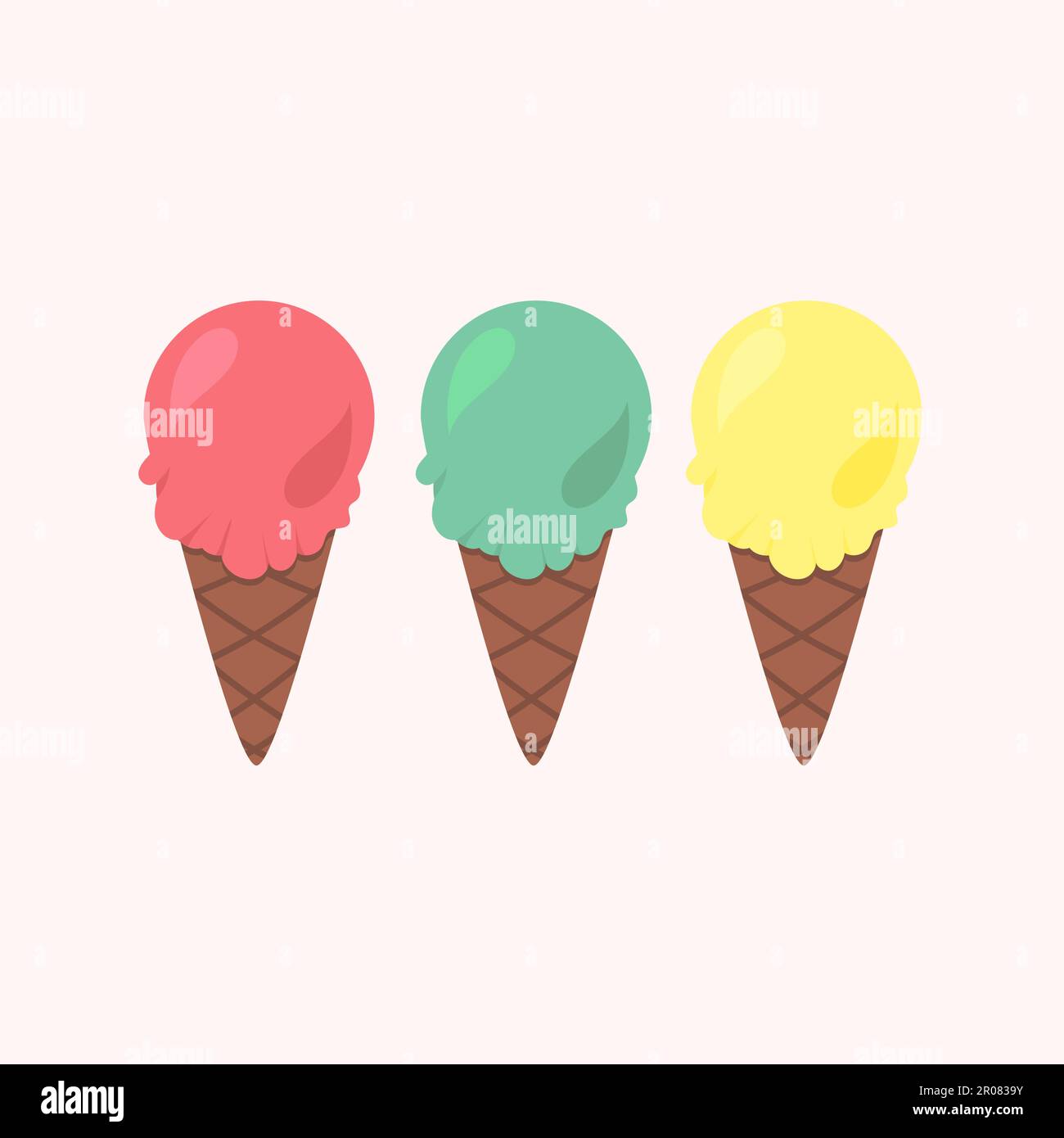 Vector set of ice-creams with three color themes Stock Vector Image ...