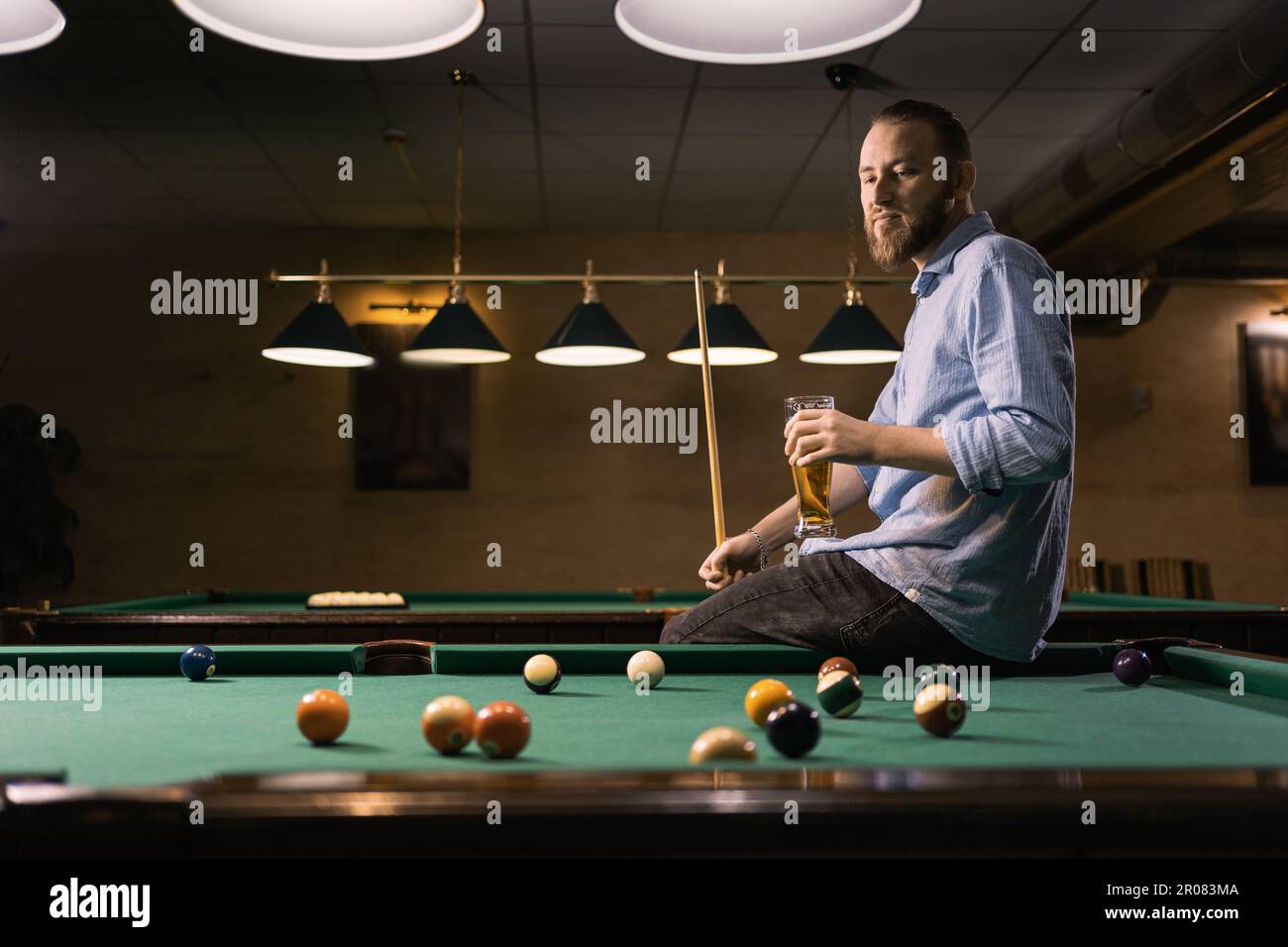 Drinking beer in billiard hi-res stock photography and images - Alamy