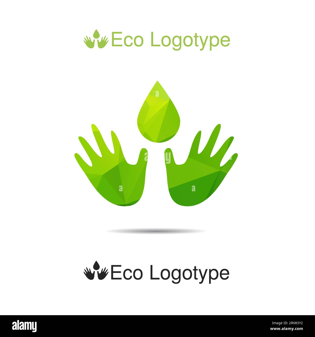 Vector ecology logotype from hands with drop Stock Vector Image & Art ...