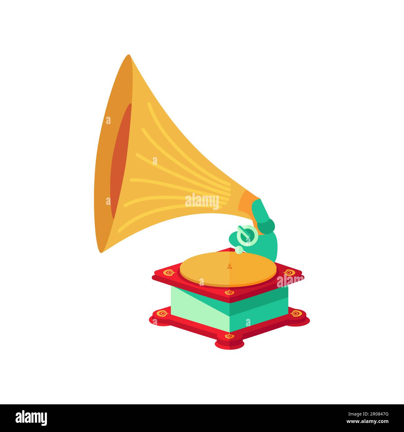 Vector bright flat old gramophone in eps Stock Vector Image & Art - Alamy