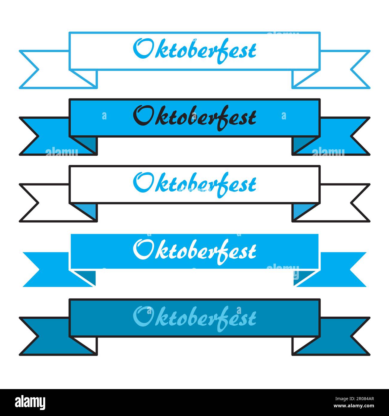 Oktoberfest simple banners in bavarian colors. Vector Stock Vector ...