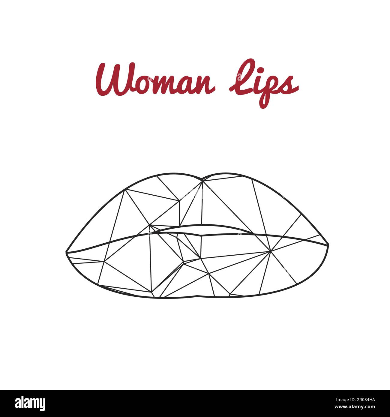 Vector polygonal lips, triangle logo or icon Stock Vector Image & Art ...