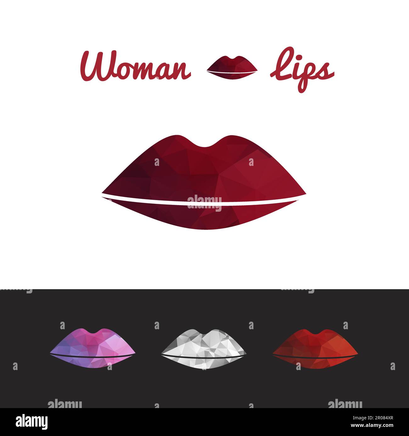 Vector polygonal lips, triangle logo or icon Stock Vector Image & Art ...