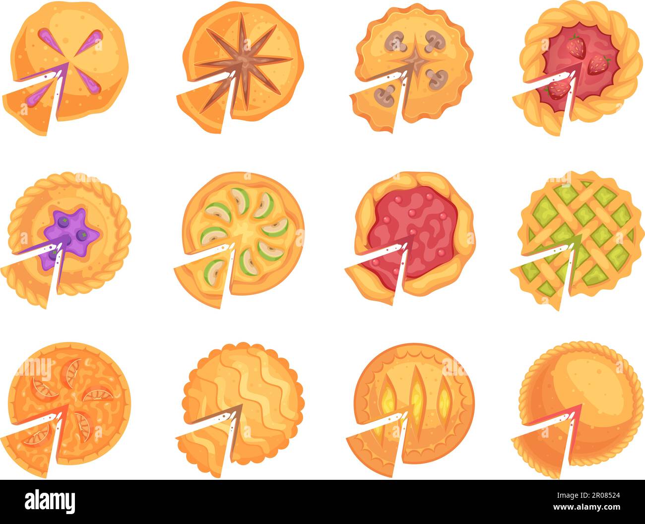 Slice of cake top view Stock Vector Images - Alamy