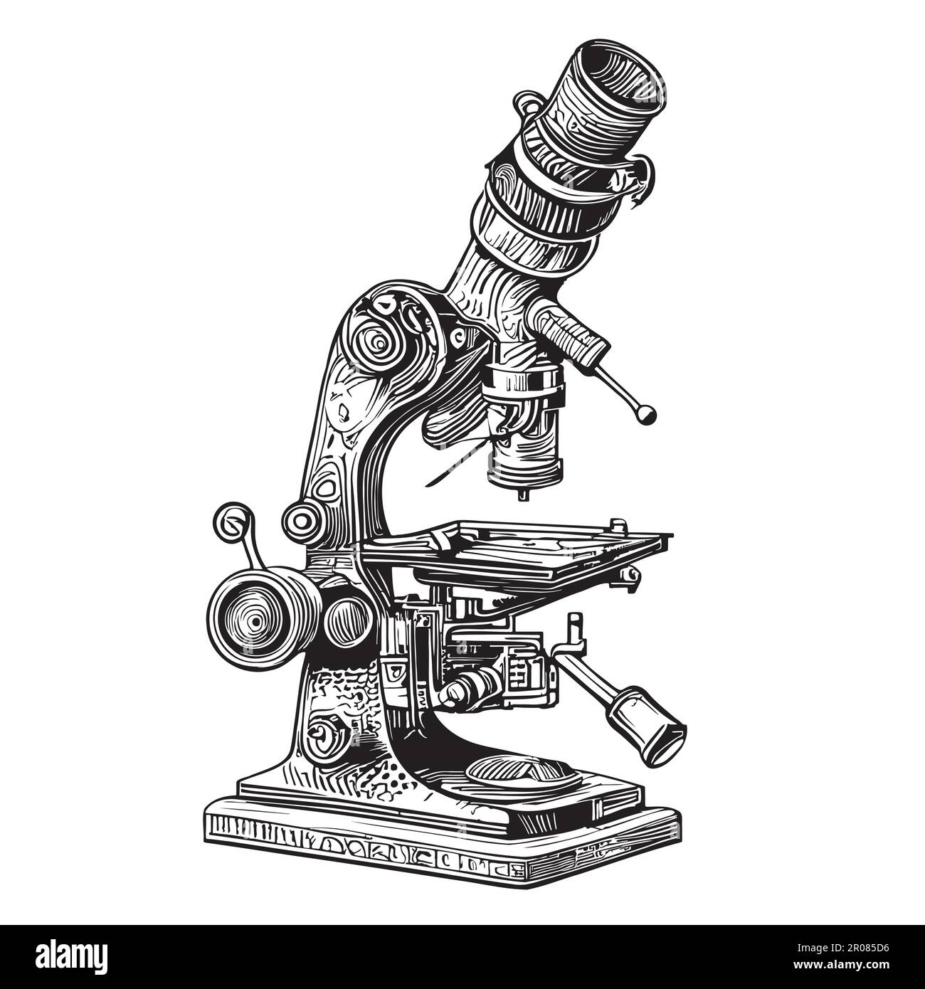 Microscope hand drawn sketch in doodle style illustration Stock Vector ...