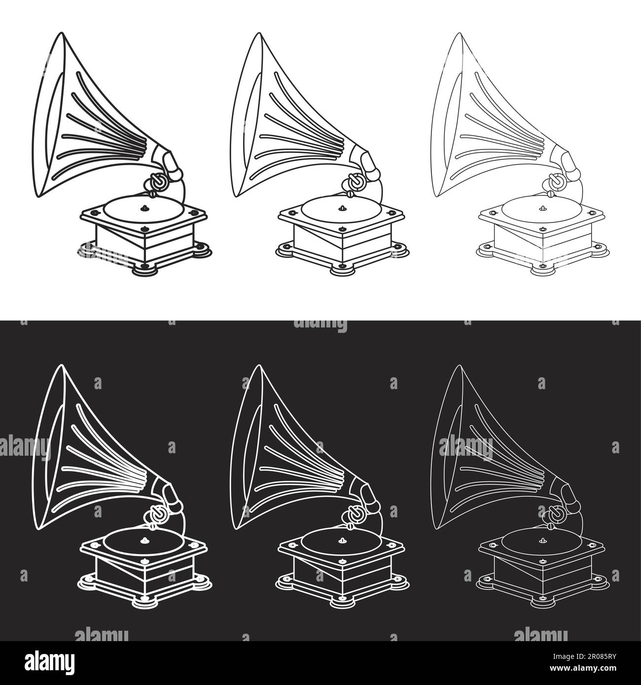 Vector old gramophone and music symbol. Vector Stock Vector Image & Art ...