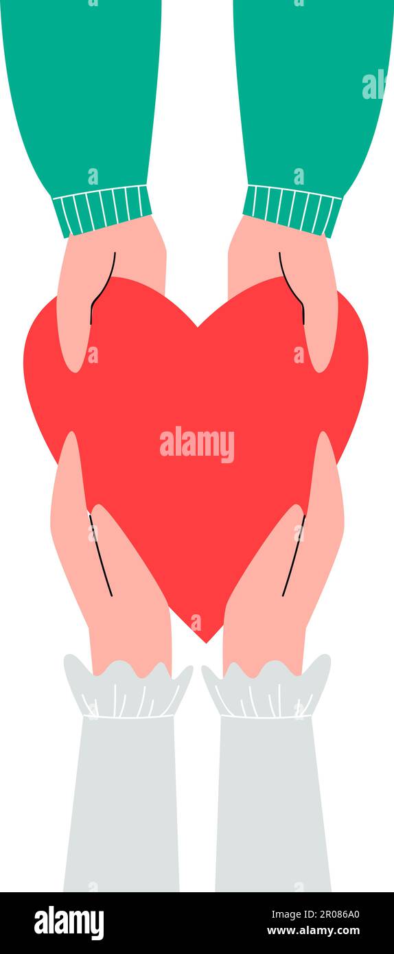 One heart with two hands hi-res stock photography and images - Alamy