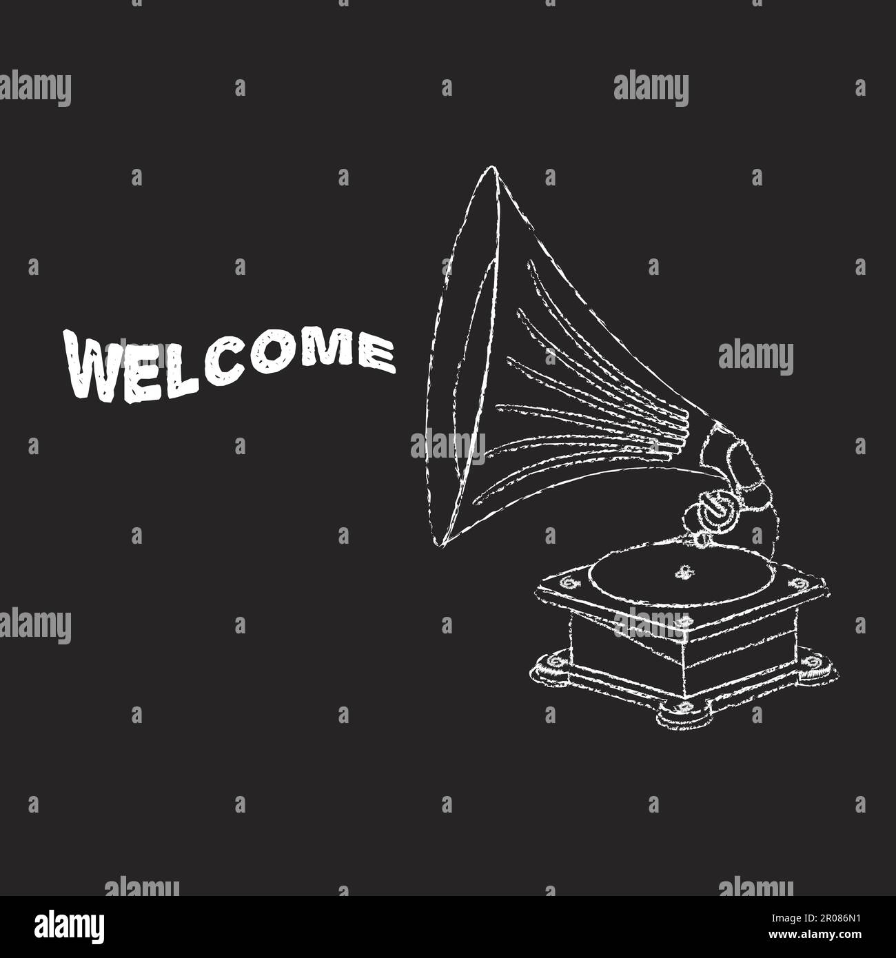 Vector old gramophone and music symbol. Vector Stock Vector Image & Art ...