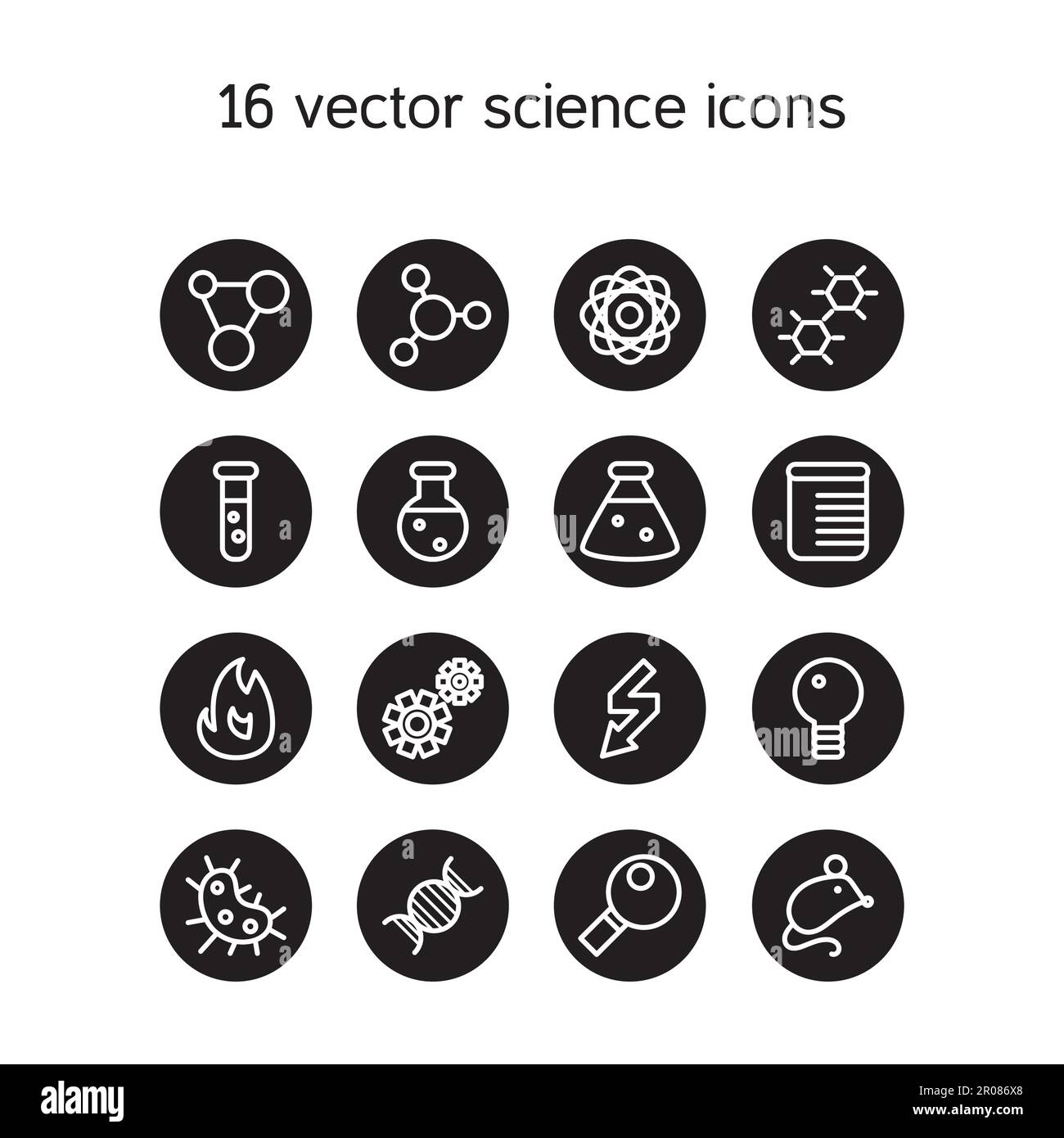 Science set icons. Laboratory biology symbols. Vector Stock Vector ...