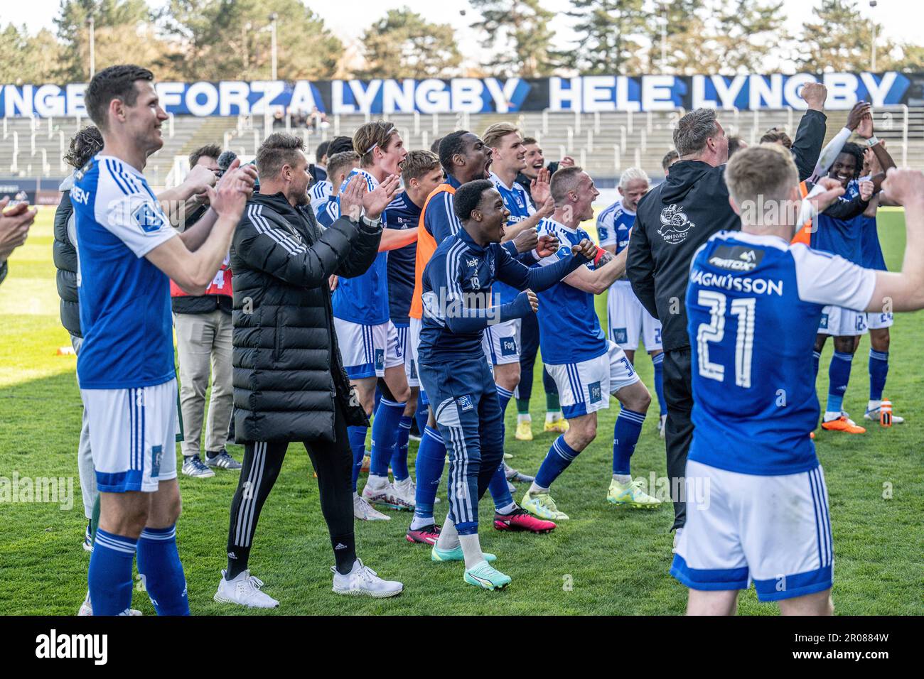 Lyngby, Denmark. 07th May, 2023. The players of Lyngby Boldklub ...
