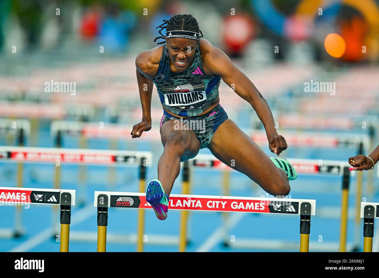 ATLANTA, GA – MAY 06: Danielle Williams of Jamaica runs the Women's ...