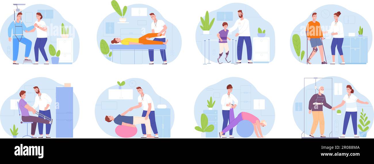 Physiotherapy rehabilitation. Injury recovery for knee trauma or ...