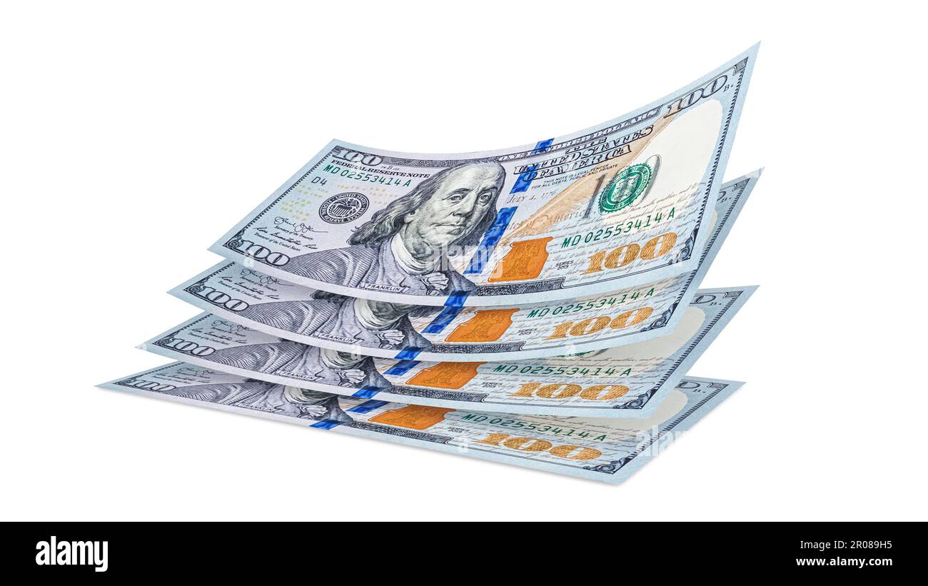 A stack of 100-dollar bills. 3d render Stock Photo - Alamy