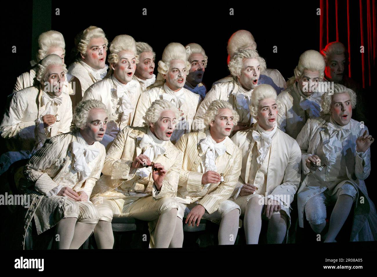 male chorus in DON PASQUALE at Glyndebourne Festival Opera, East Sussex ...