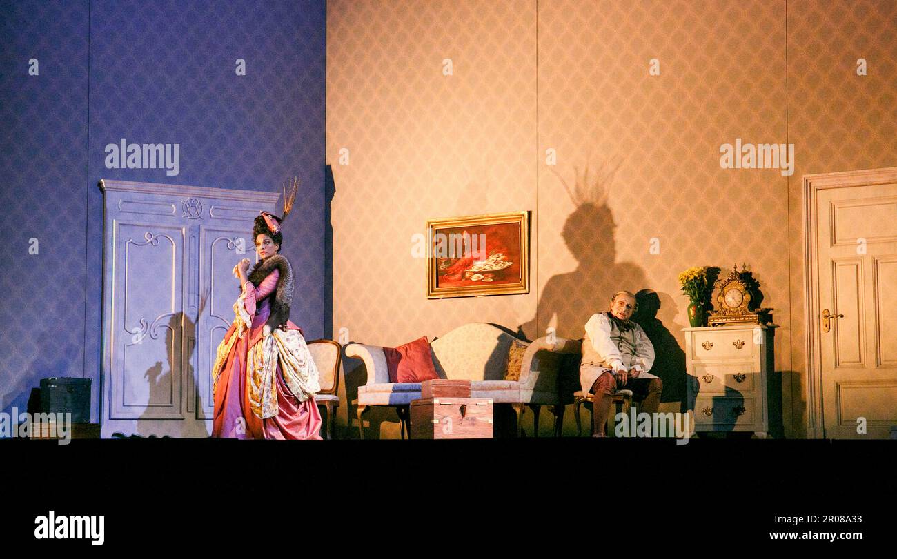 Danielle de Niese (Norina), Alessandro Corbelli (Don Pasquale) in DON ...