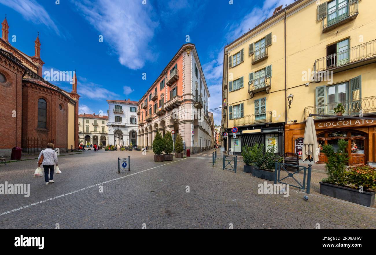 Pinerolo, Turin, Piedmont, Italy - April 29, 2023: Piazza San Donato ...