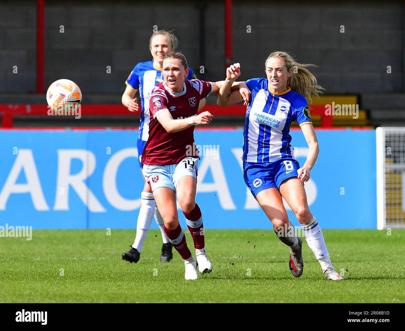 Crawley, UK. 07th May, 2023. Amalie Thestrup of West Ham United and ...