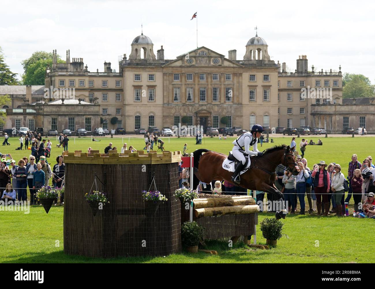 Great Britain's Bubby Upton rides Cola in front of Badminton House on ...