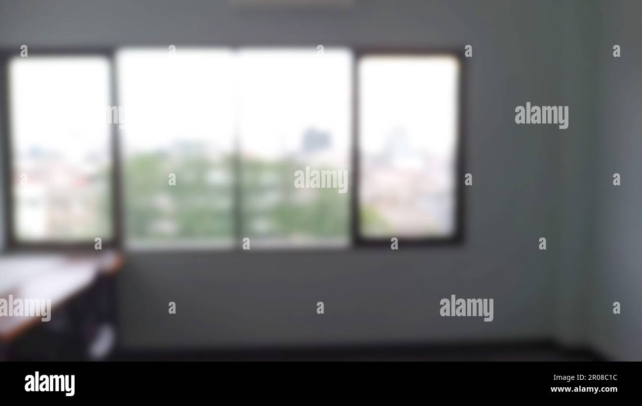 Room blur background with window object Stock Photo - Alamy