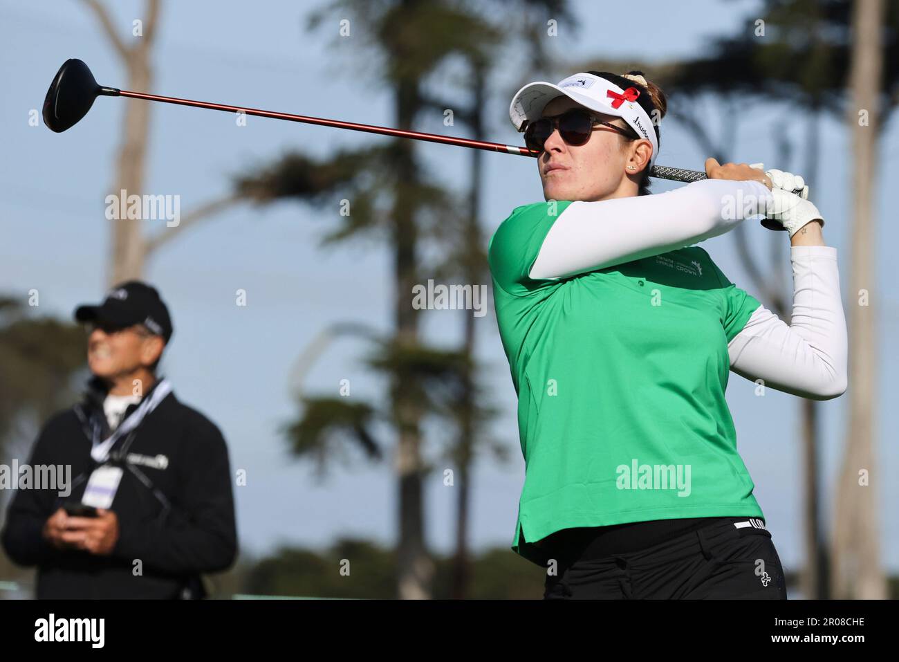 Australia's Hannah Green hits from the eighth tee during the semifinals ...