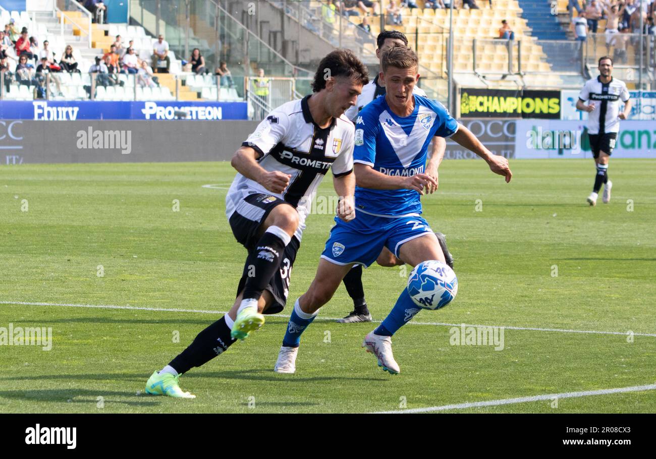 Parma, Italy. 07th May, 2023. Alessandro Circati (Parma) and Jakub ...