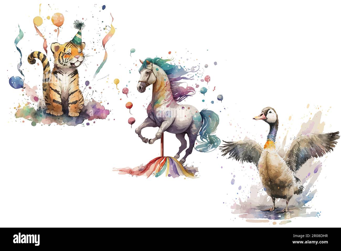 Painted circus animals Stock Vector Images - Alamy