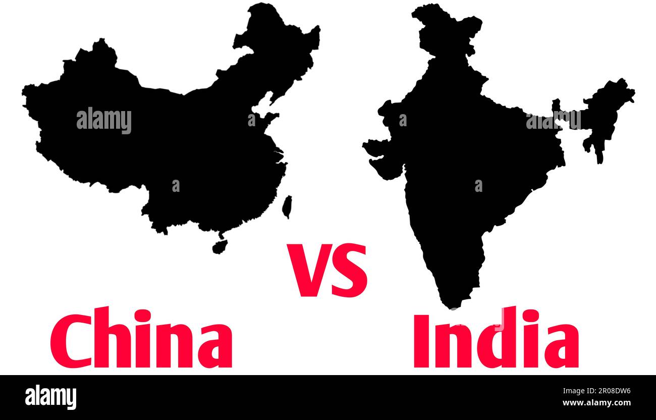 A India VS China Border Disputes War Concept Illustration, Fight Trade ...