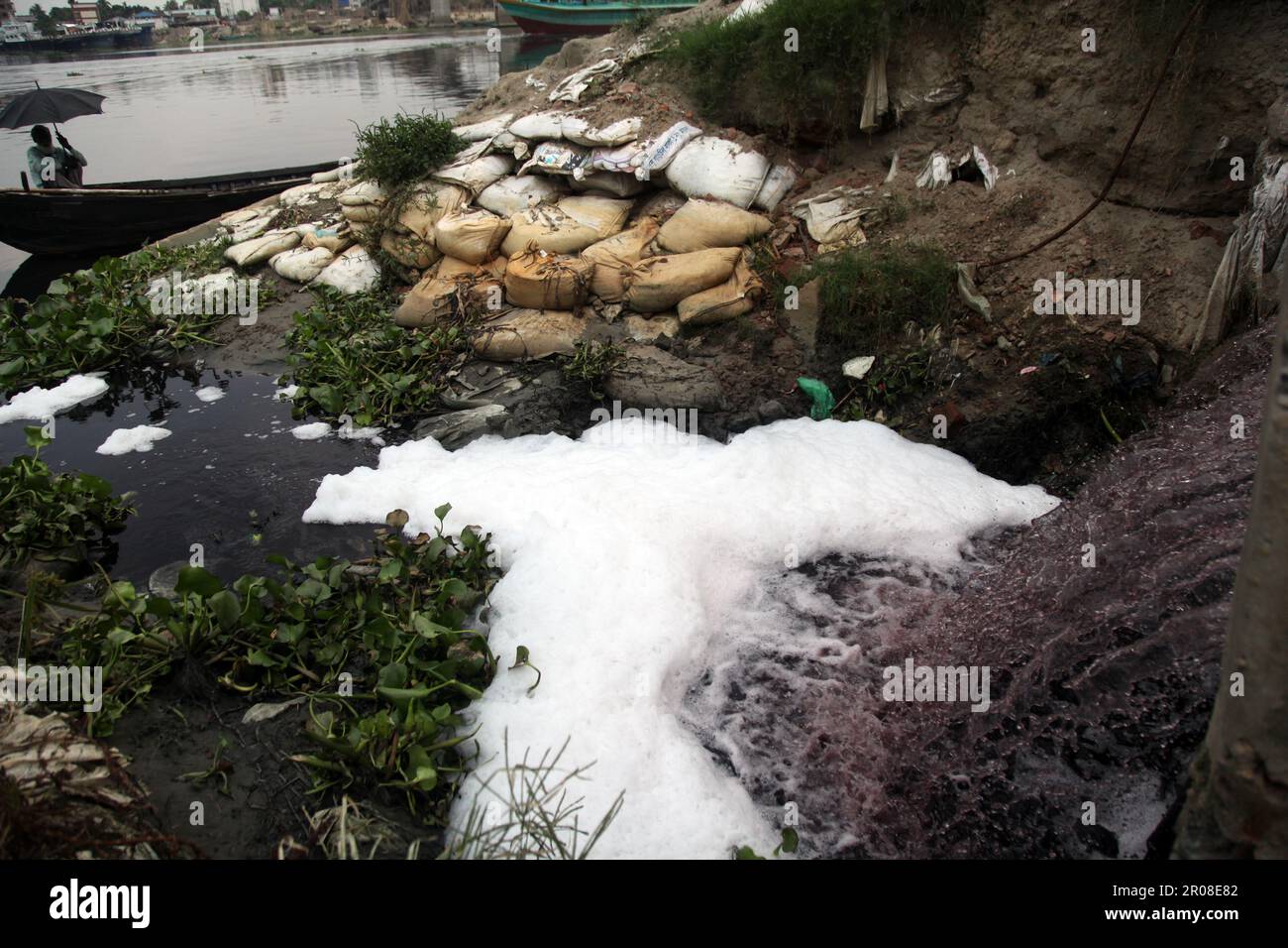 River pollution05-05-2023 dhaka bangladesh shitalakshya river is ...