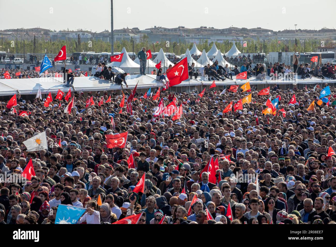 May 7, 2023: People attend the rally and wave the AK Party, Justice and ...