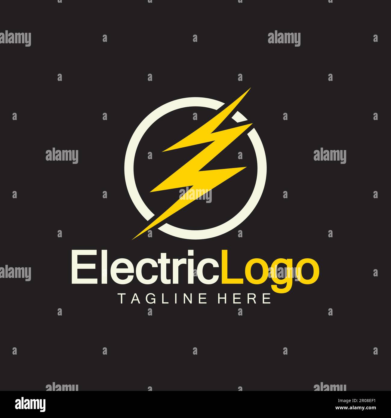 Electric logo design template, isolated on black background Stock Vector Image & Art - Alamy