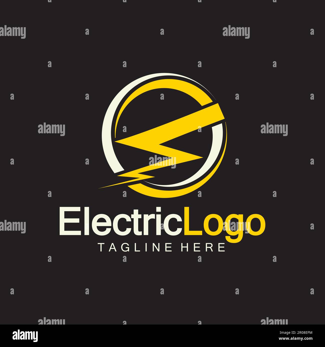Electric logo design template,isolated on black background Stock Vector ...