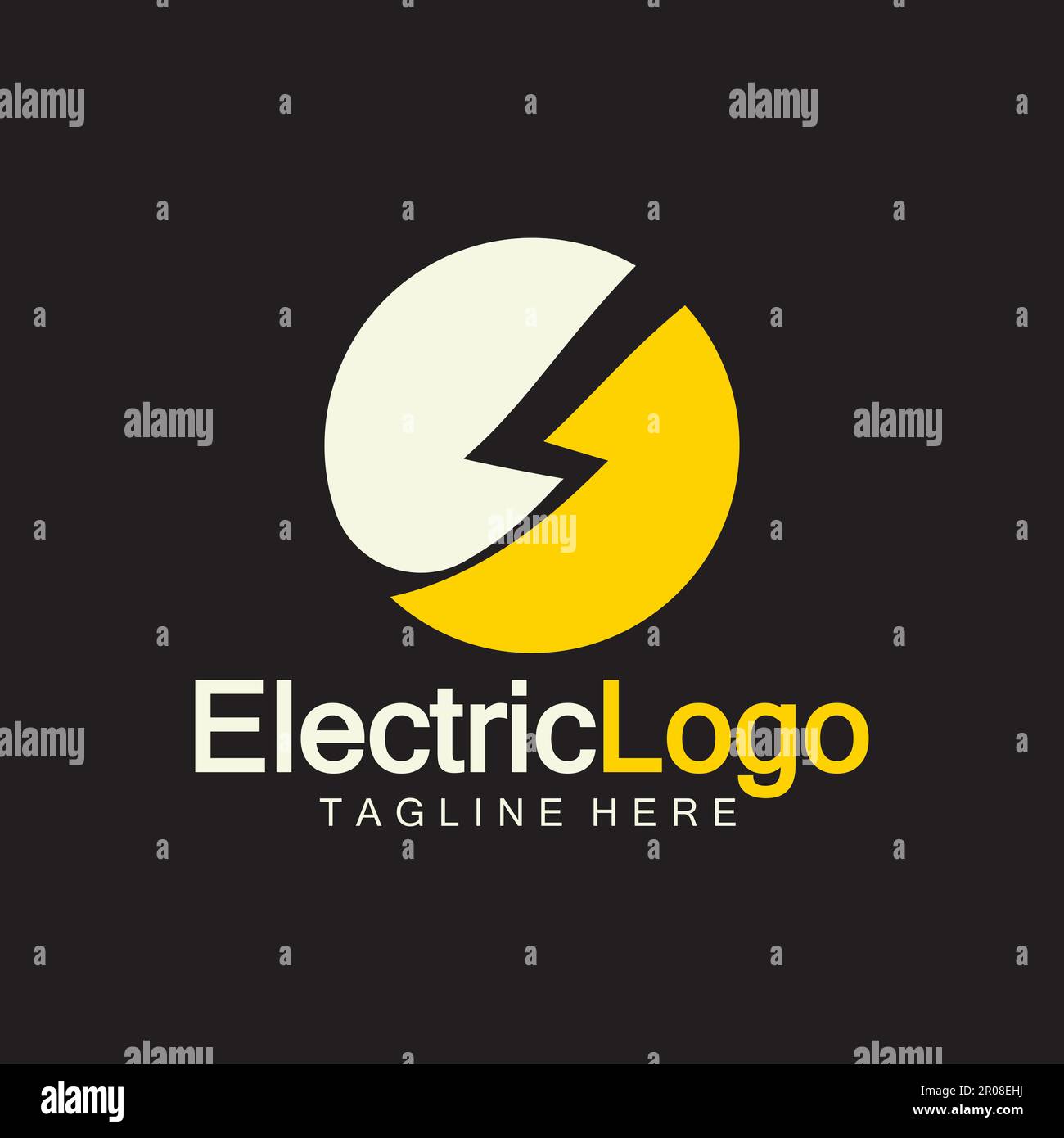 Electric logo design template,isolated on black background Stock Vector ...