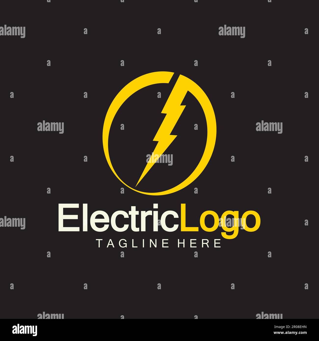 Electric logo design template,isolated on black background Stock Vector ...