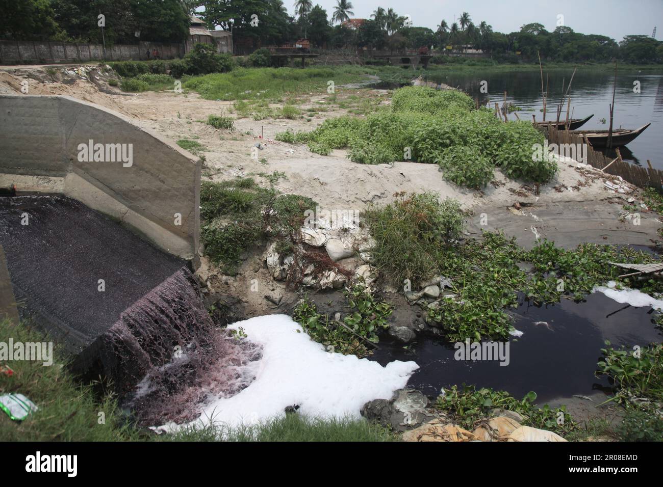 River pollution05-05-2023 dhaka bangladesh shitalakshya river is ...