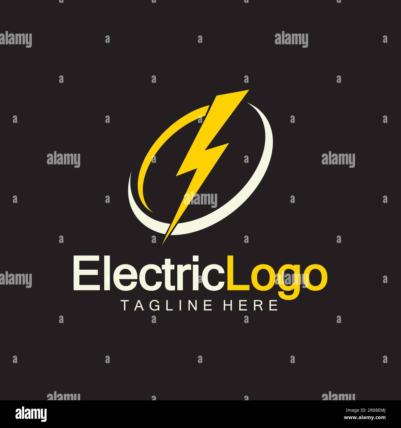 Electric logo design template,isolated on black background Stock Vector ...