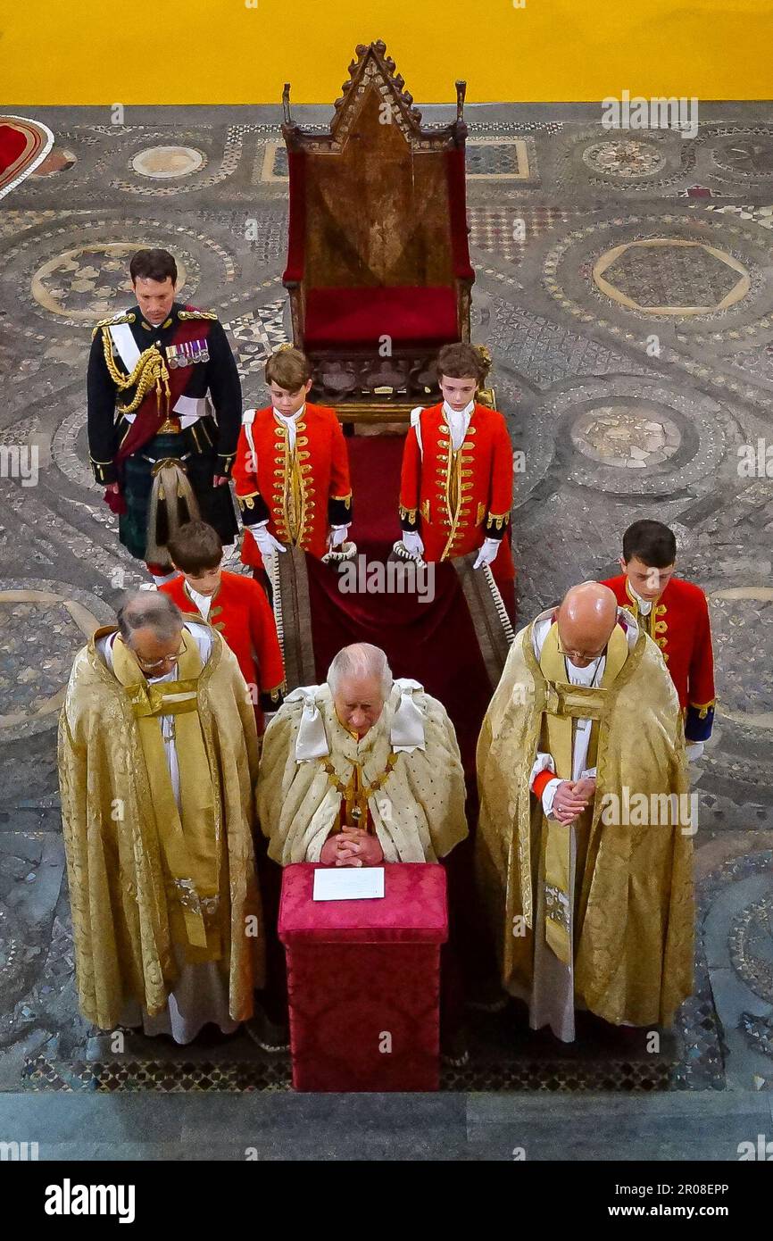 King Charles III (front centre) with Pages of Honour - Prince George ...