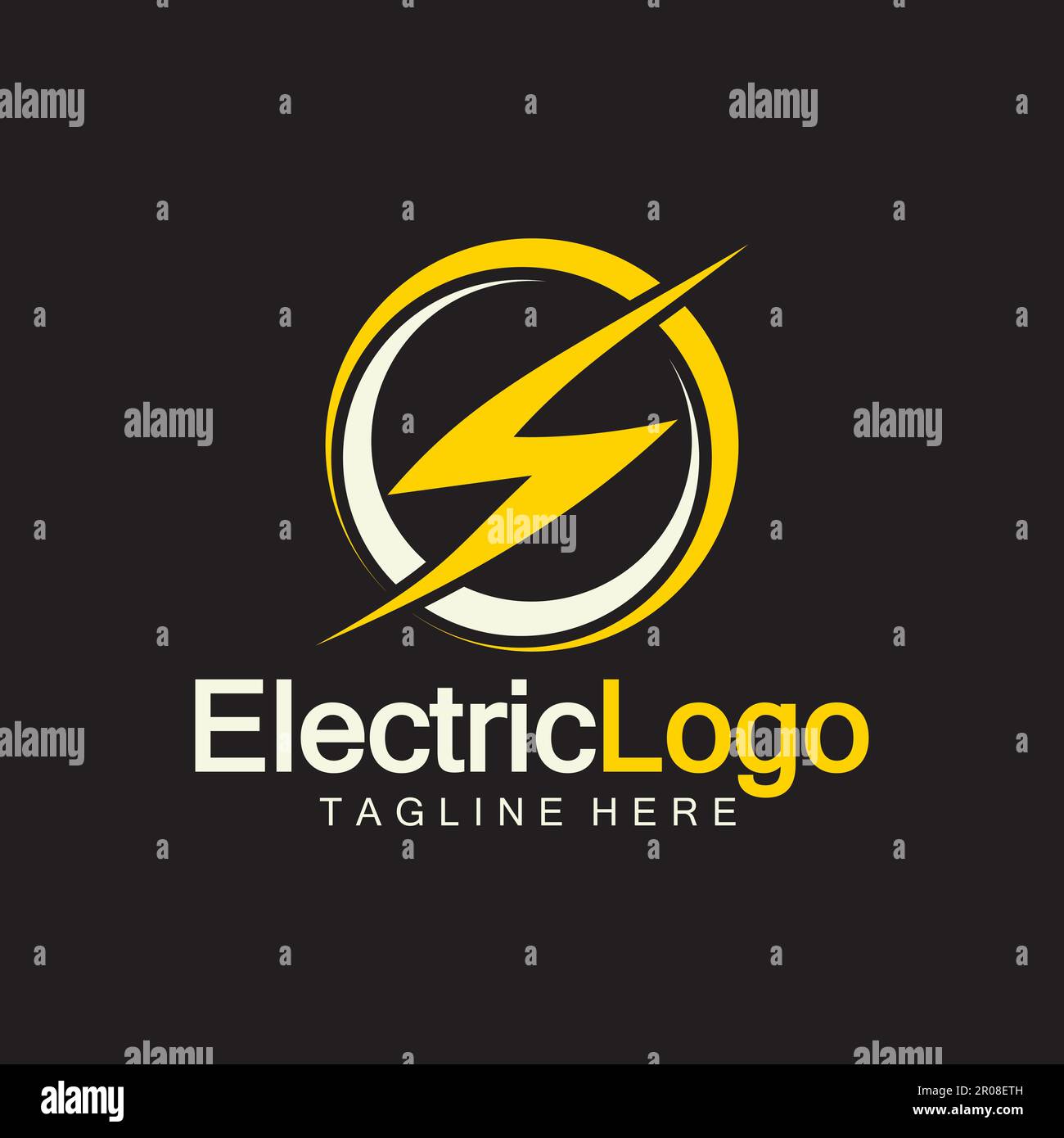 Electric logo design template,isolated on black background Stock Vector ...