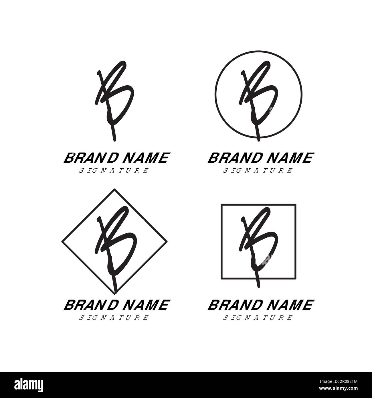 Stylish Letter B Signature Handwriting logo Stock Vector Image & Art ...