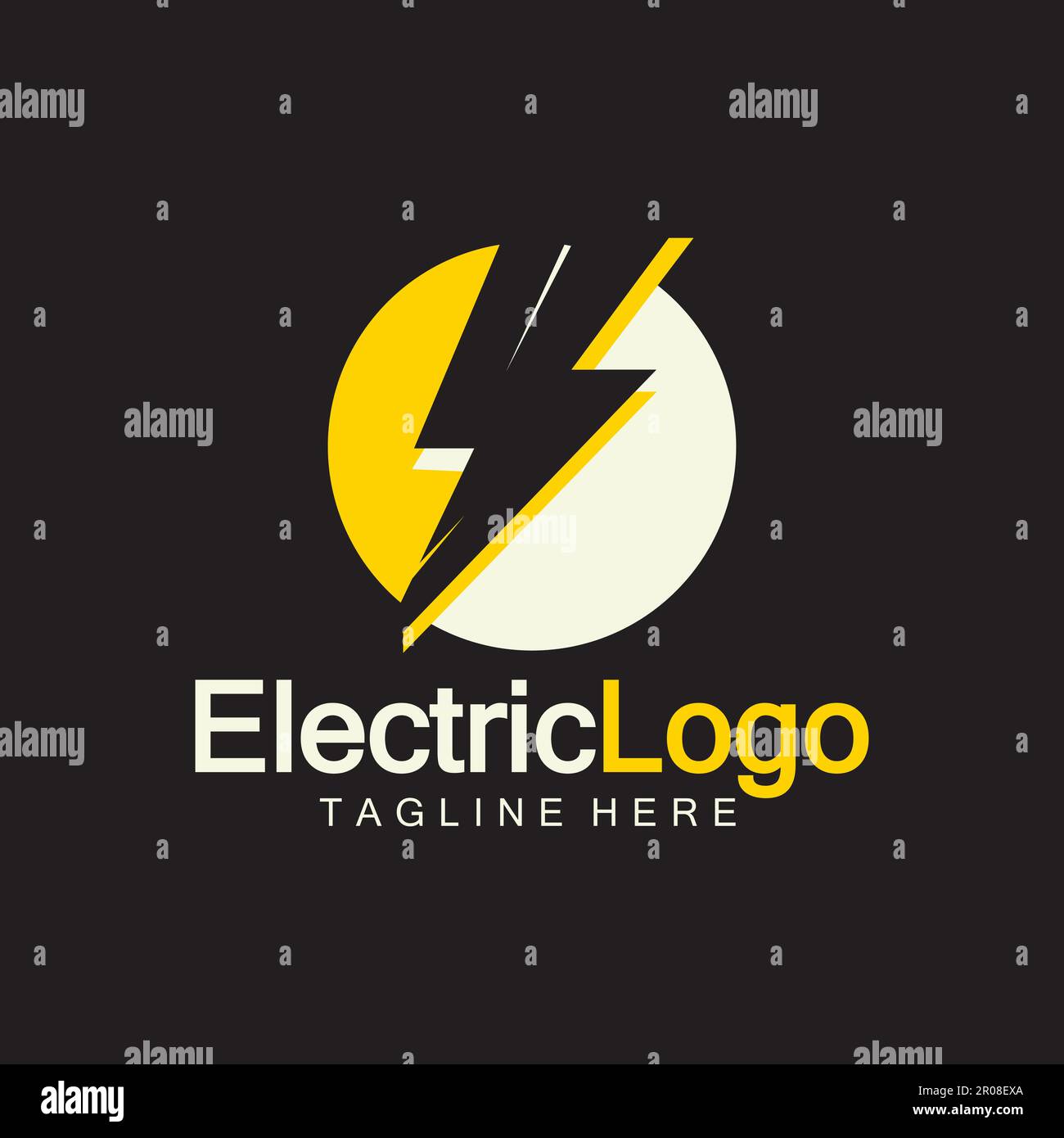 Electric logo design template,isolated on black background Stock Vector ...