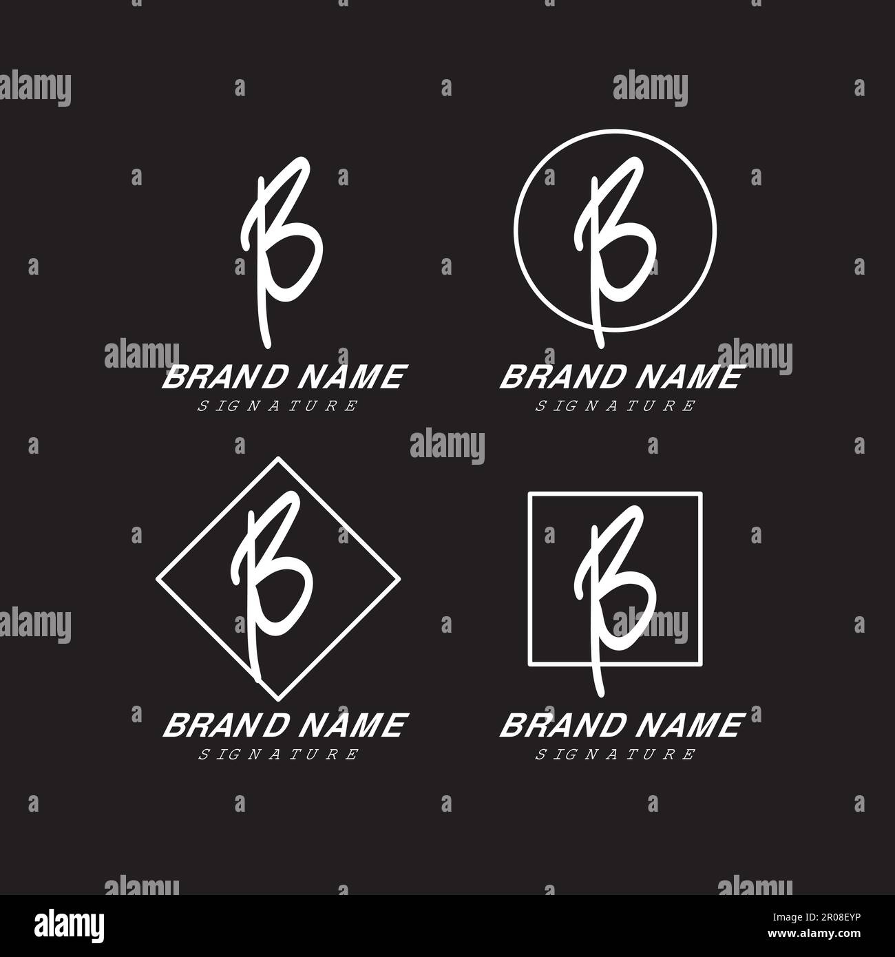 Stylish Letter B Signature Handwriting logo Stock Vector Image & Art ...