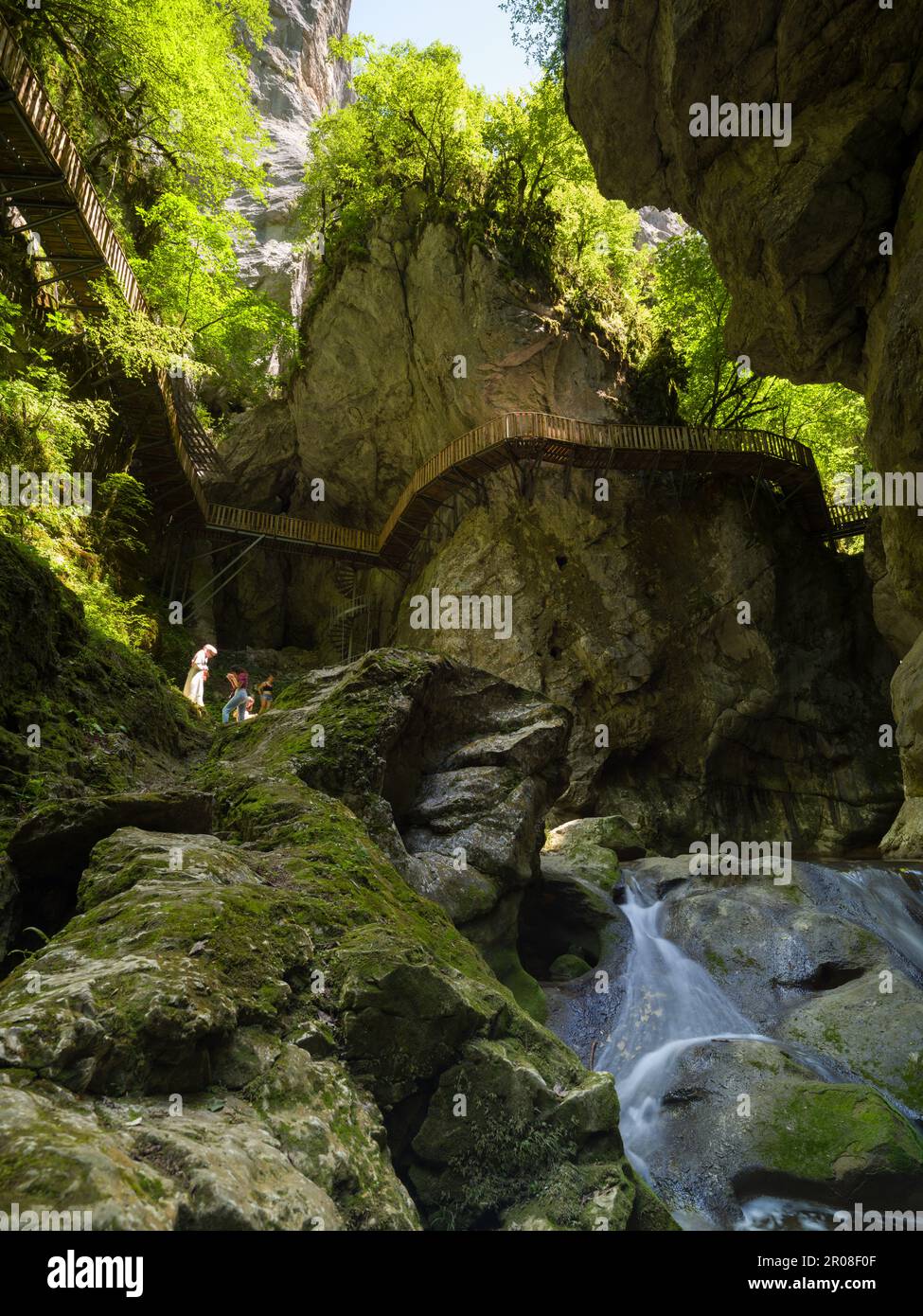 Horma Canyon Valley. View of the Canyon walkway.Stream flowing. The ...