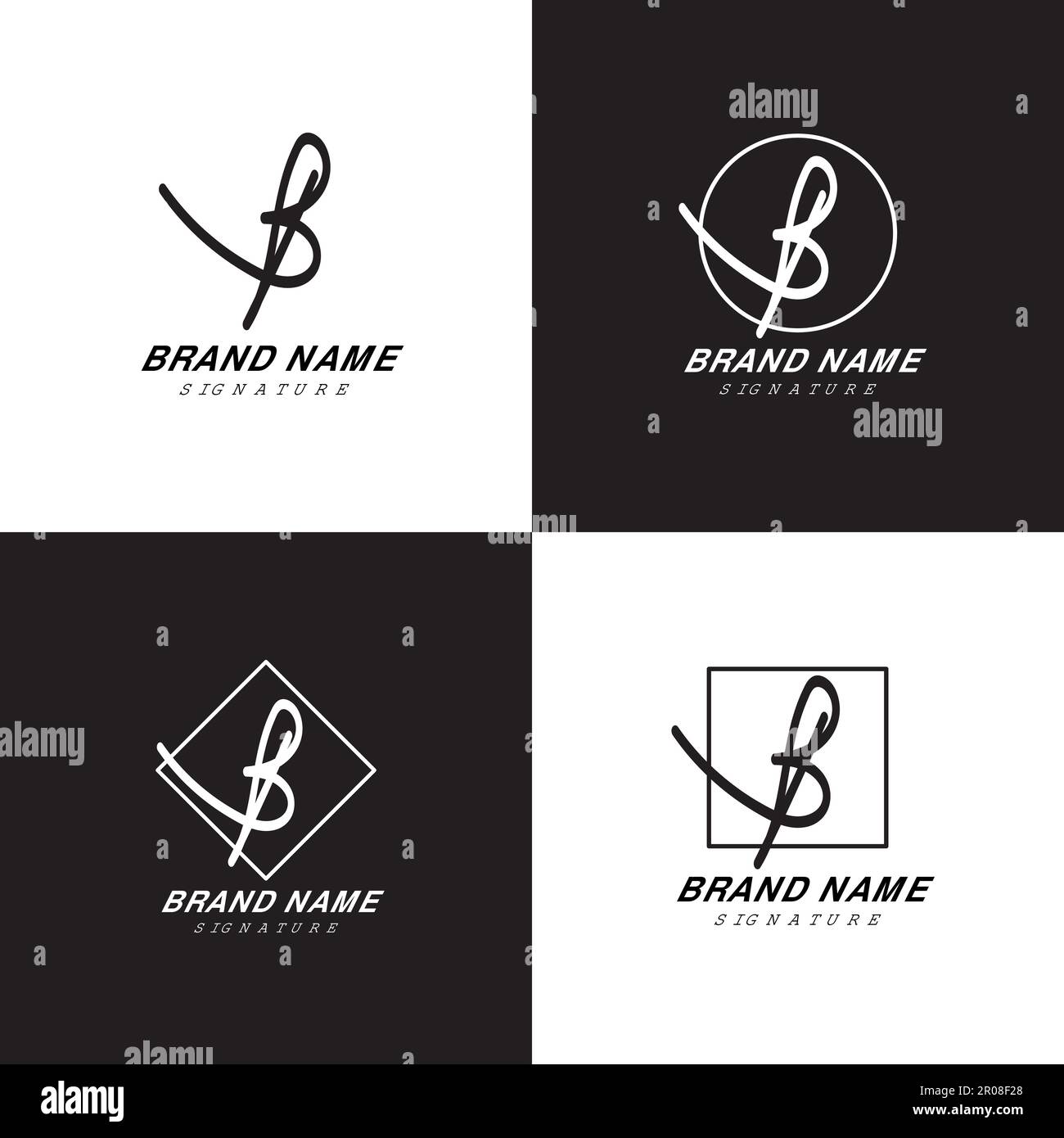 Stylish Letter B Signature Handwriting logo Stock Vector Image & Art ...
