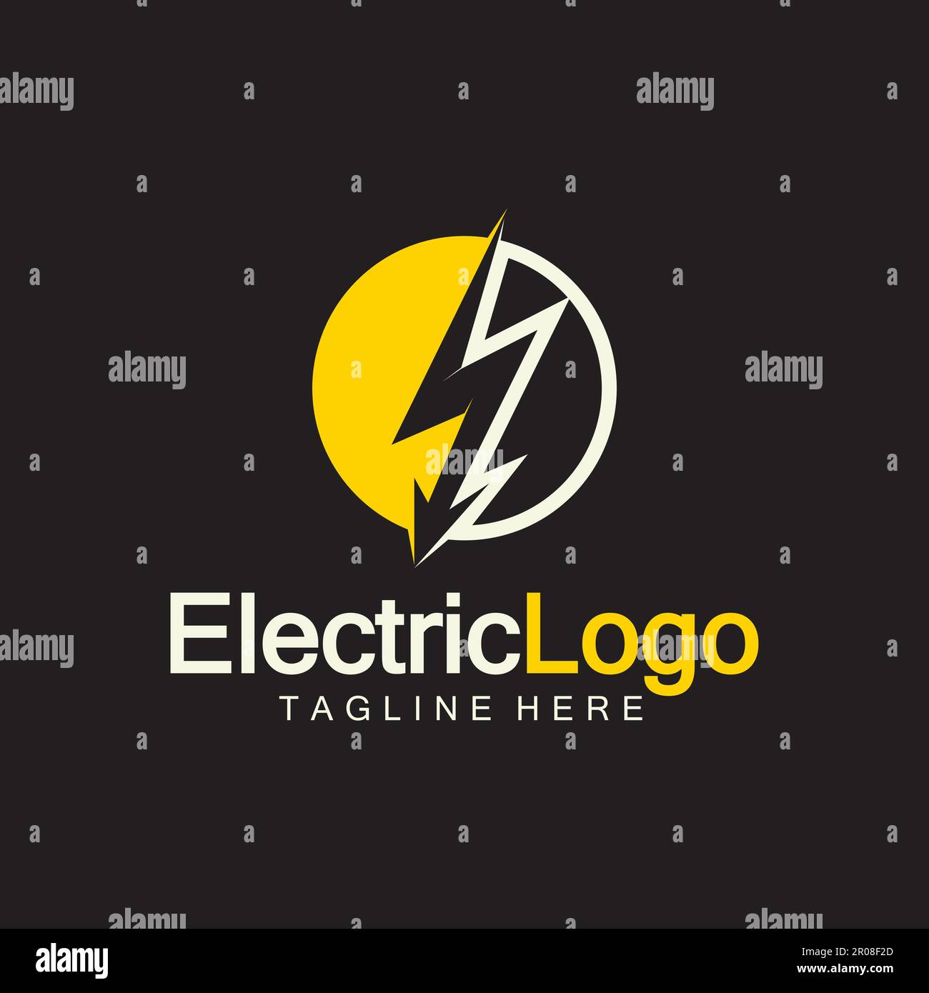 Electric logo design template,isolated on black background Stock Vector ...
